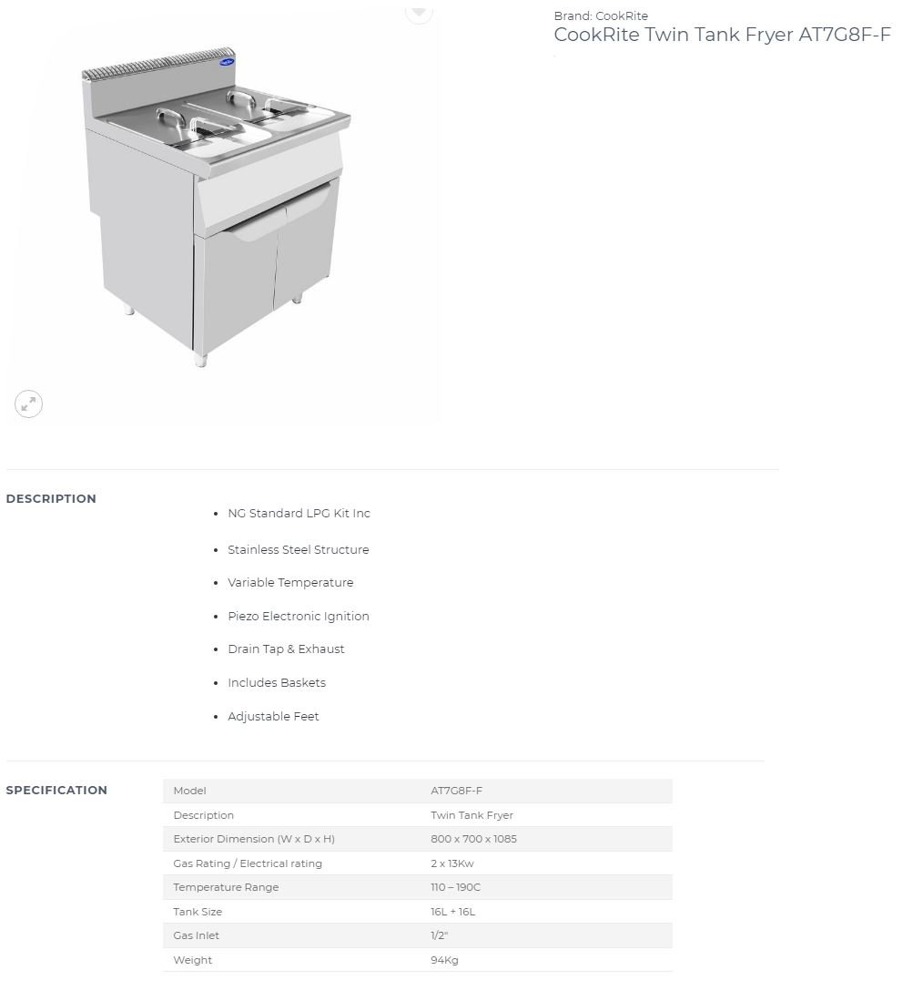 Cook Rite AT7G8F-F Double Tank Fryer - Ultimate Fryer for Commercial ...